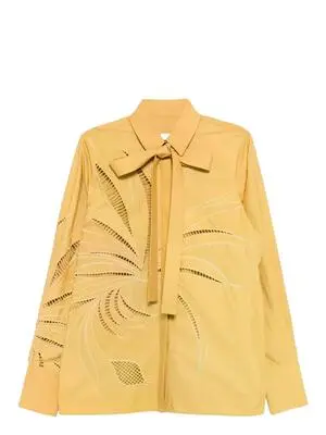 Elie Saab Embroidered Cotton Shirt - Yellow
