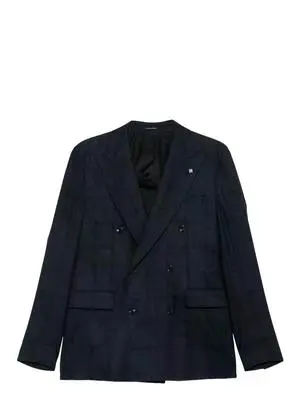 Tagliatore Double-breasted Checked Suit - Blue