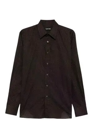 TOM FORD Polka-dot Cotton Shirt - Brown