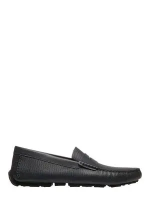Bally Embossed Penny Loafers - Black