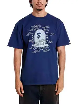 A BATHING APE Ape Head Japan Graphic T-shirt - Blue