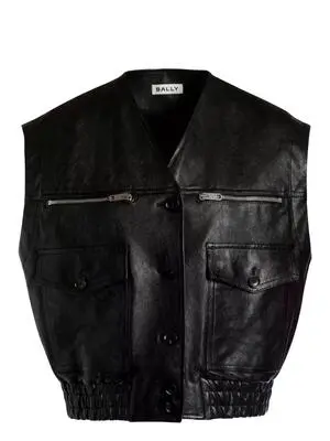 Bally Leather Vest - Black