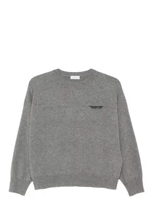 Brunello Cucinelli Detailed Crew-neck Sweater - Grey