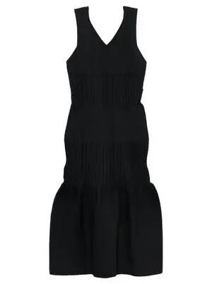 CFCL Ribbed V-neck Midi Dress - Black