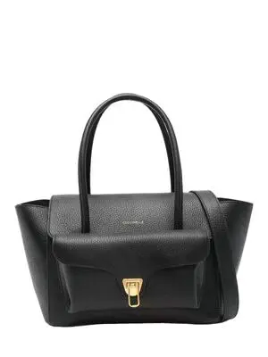COCCINELLE Double Beat Leather Tote - Black