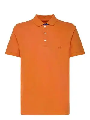 FAY Embroidered Cotton Polo Shirt - Orange