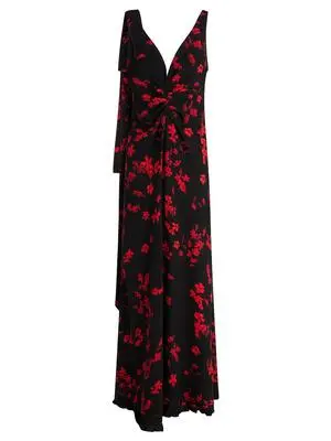 Victoria Beckham Floral-print Crepe Maxi Dress - Black