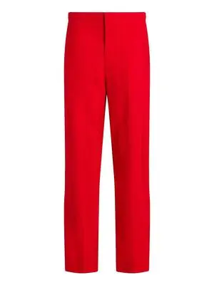 Victoria Beckham Tapered Slub Woven Pants - Red