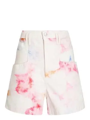 Isabel Marant Esquia Tie-dyed Denim Shorts - Pastel Pink
