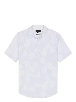 Vince Fil Coupe French Placket Shirt In Blue - Optic White