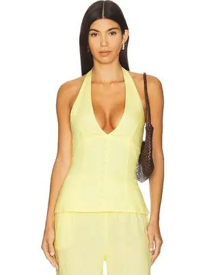 AEXAE Halter Top - Butter Yellow
