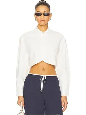 ALL THE WAYS Tara Button Up Top - White