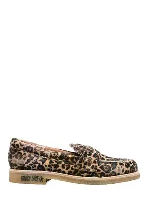 GOLDEN GOOSE Leopard Print Loafers - Brown
