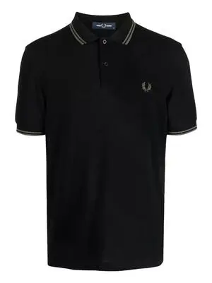 Fred Perry Contrast-trim Cotton Polo Shirt - Black