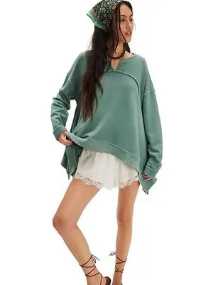 Free People Cascade Sweatshirt Bottle Green