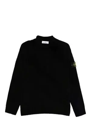 Stone Island Logo Badge Sweater - Black
