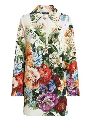 Dolce & Gabbana Floral-print Coat - White