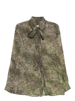 Elie Saab Animalier-print Shirt - Brown