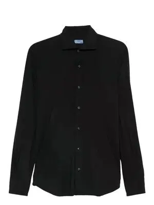 BARBA NAPOLI Long-sleeve Button-fastening Shirt - Black