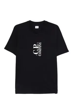 C.P. COMPANY Logo-print Cotton T-shirt Blue