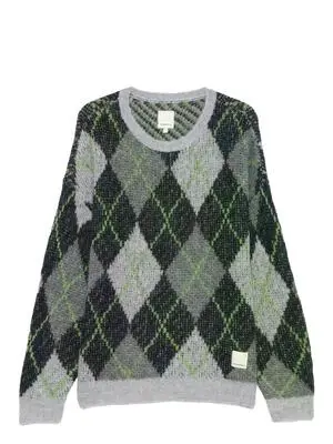 Emporio Armani Argyle-check Jumper - Grey