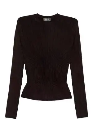 MUGLER Ribbed Long-sleeve Top - Purple