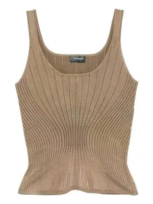 MUGLER Ribbed Tank Top - Green