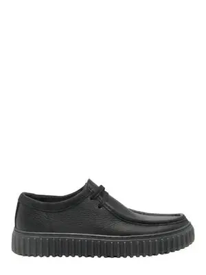 Clarks Torhill Leather Derby Shoes - Black