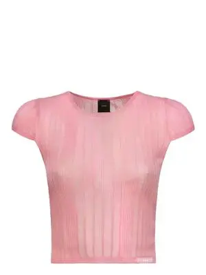 Pinko Ribbed Crew-neck Top - Pink