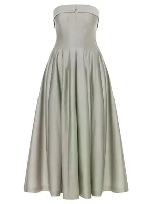 Alberta Ferretti Wool-silk A-line Dress - Grey