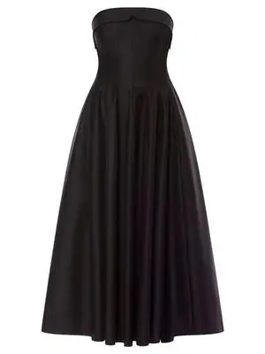 Alberta Ferretti Wool-silk A-line Dress - Black