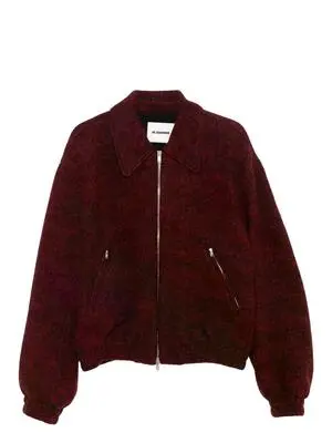 JIL SANDER Knitted Bomber Jacket - Red
