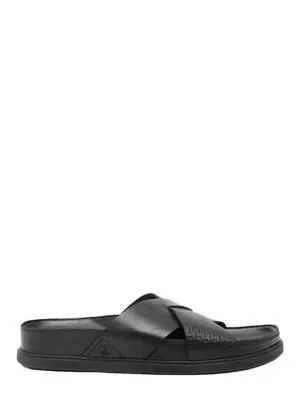 Clarks Leather Cross-strap Sandals - Black