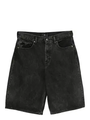7 For All Mankind Cotton Denim Shorts - Black