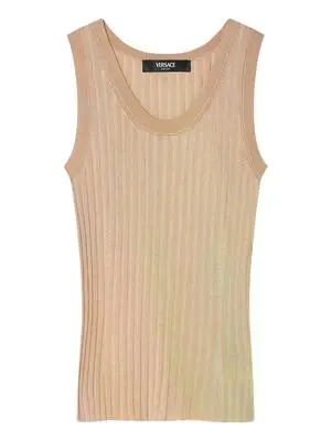 Versace Ribbed Sleeveless Top - Neutrals