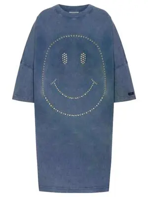 Moschino Smiley Face-studded Mini Dress - Blue