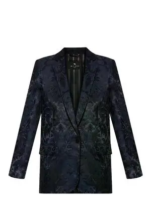 Etro Floral-pattern Single-breasted Blazer - Blue