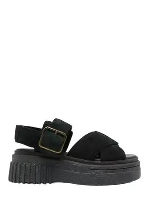 Clarks 50mm Buckle-fastening Platform Sandals - Black