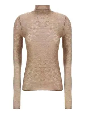 Pinko High-neck Long-sleeve Top - Neutrals