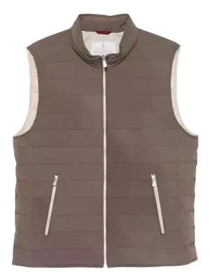 Brunello Cucinelli Quilted Zip-front Vest - Brown