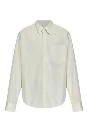 Ami Heart-embroidered Long-sleeve Shirt - Neutrals