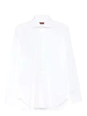 BARBA NAPOLI Long-sleeve Button-fastening Shirt - White
