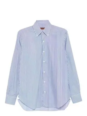 BARBA NAPOLI Striped Cotton Shirt - White