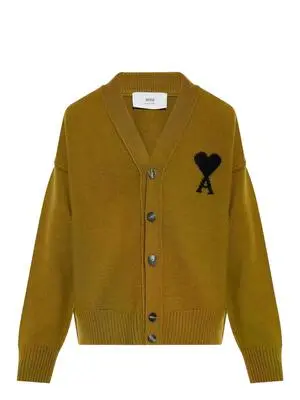Ami De Coeur Wool Cardigan - Yellow