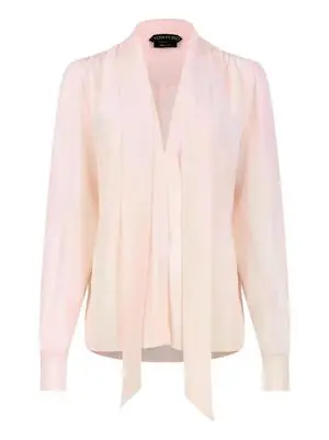 TOM FORD Neck-tie Silk Blouse - Pink