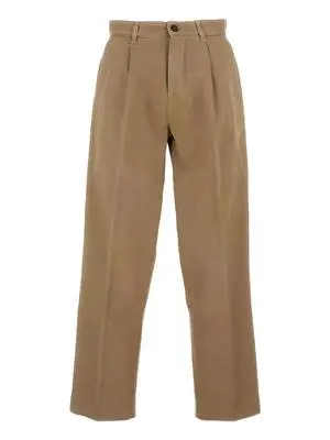 FAY Pleated Cotton Trousers
