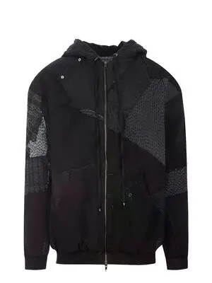 By Walid Patchwork Zip-up Hoodie - Black