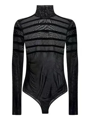 Jean Paul Gaultier Striped Mesh Bodysuit - Black
