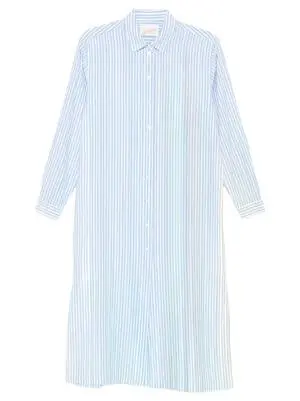 MC2 SAINT BARTH Adeline Striped Shirt Midi Dress - Blue