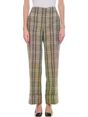 DURAZZI MILANO Tartan-check Cuffed Trousers - Neutrals